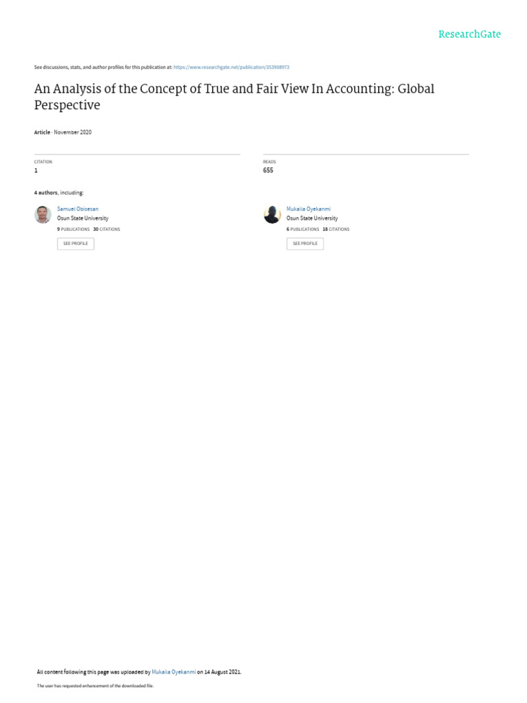 An Analysis of The Concept of True and Fair View | PDF | Audit ...