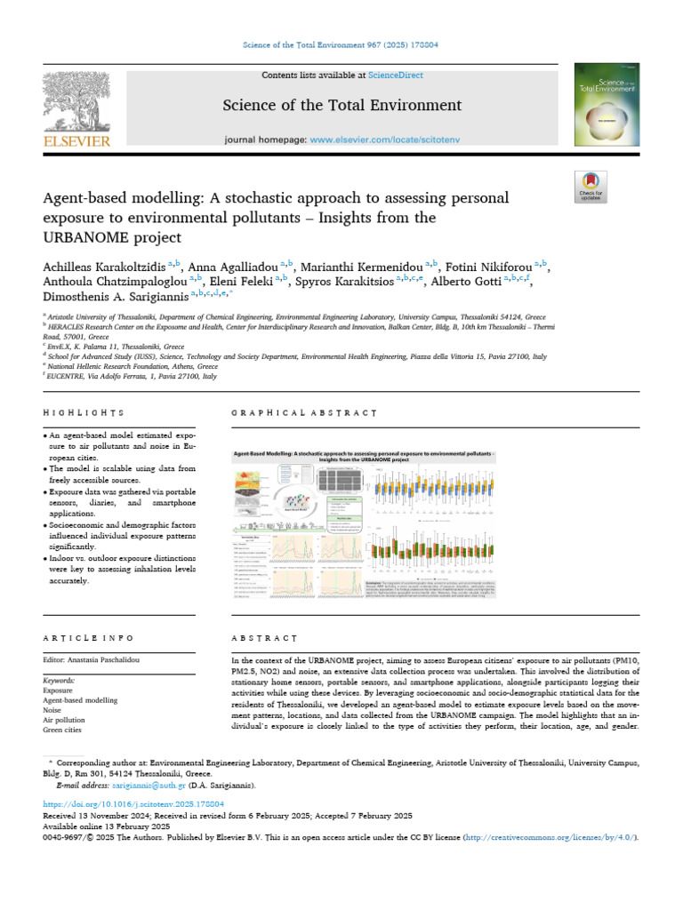 Agent Based Modelling A Stochastic Approach To Assessing 2025 Science Of Th Pdf Noise Air