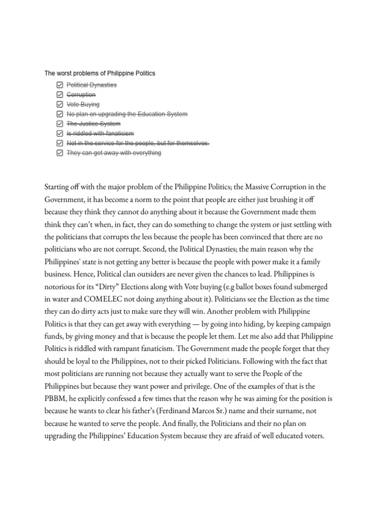 Issues in Philippine Politics Explained | PDF