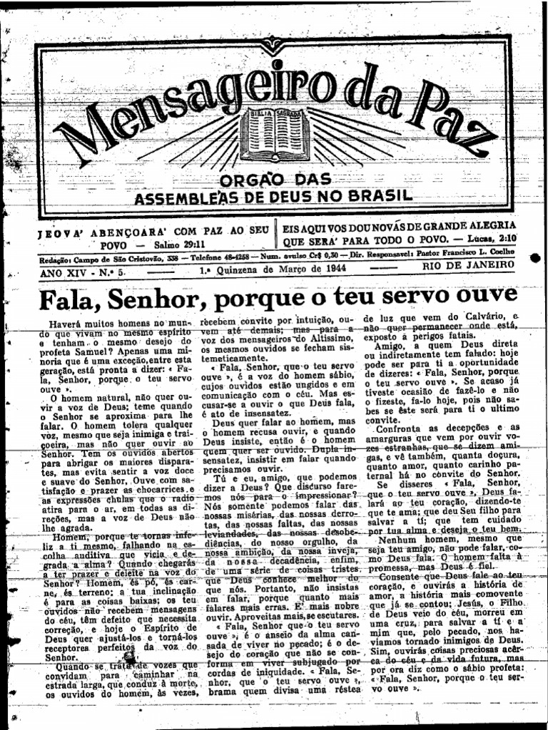 Mensageiro Da Paz - 005 - 1944 - 003 - 001 | PDF