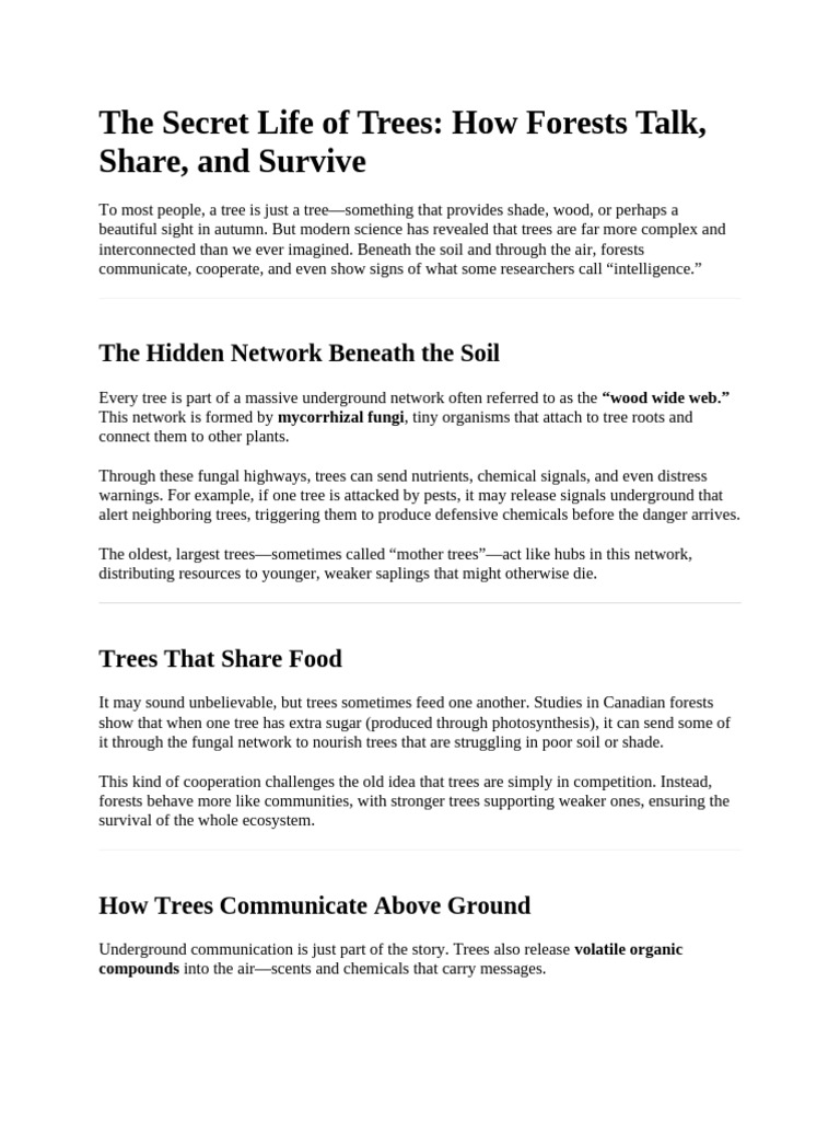 The Secret Life of Trees | PDF | Trees | Nature