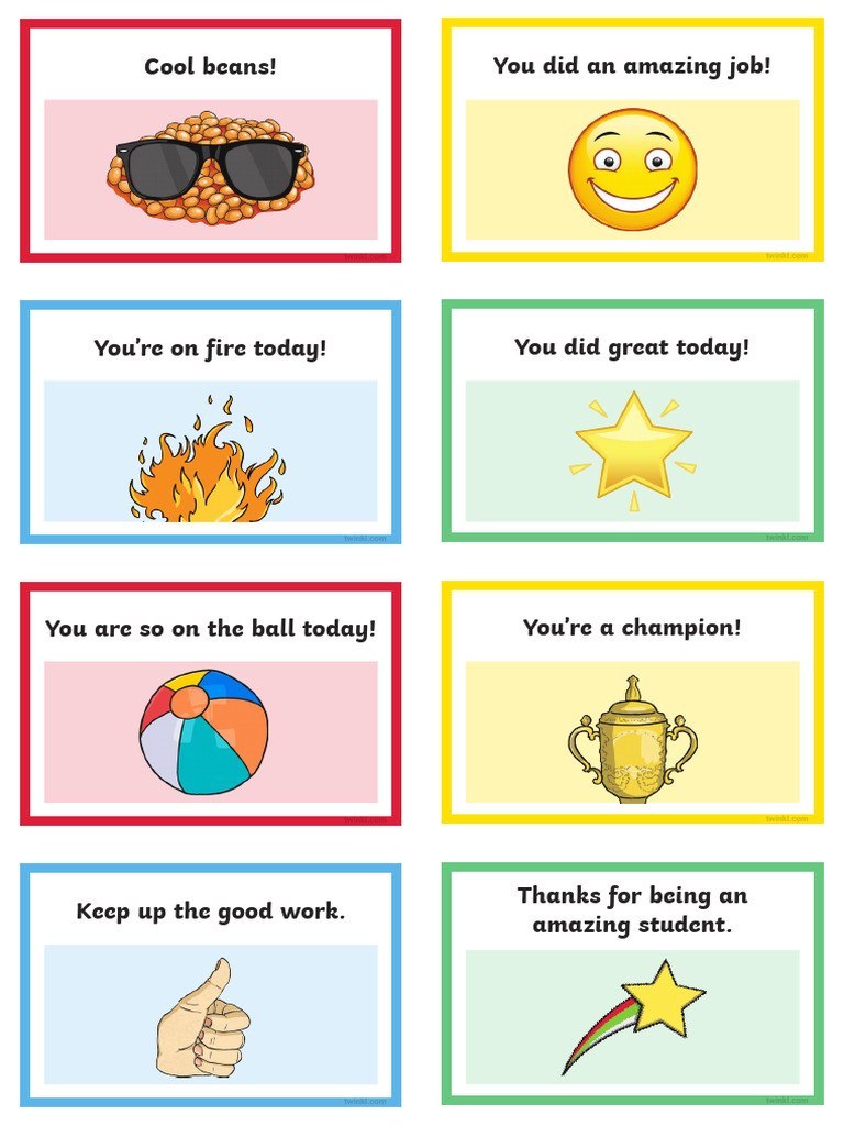 Rewards and Positive Feedback Cards | PDF