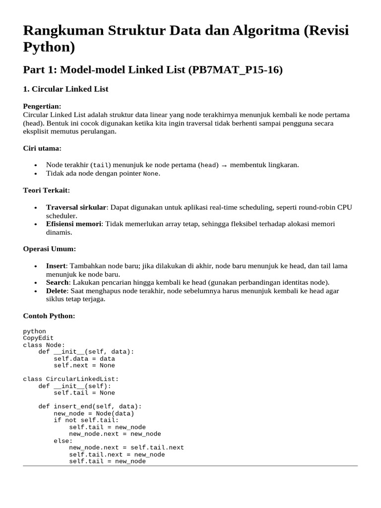 Rangkuman Struktur Data Dan Algoritma | PDF