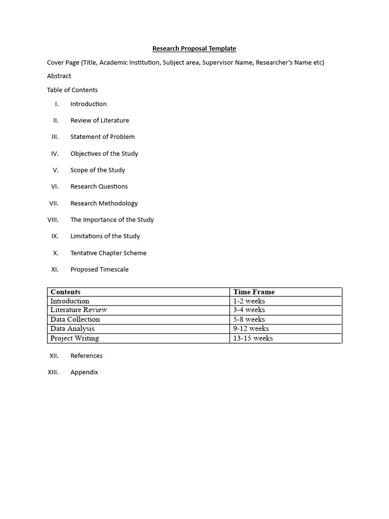 Research Proposal Template PDF | PDF