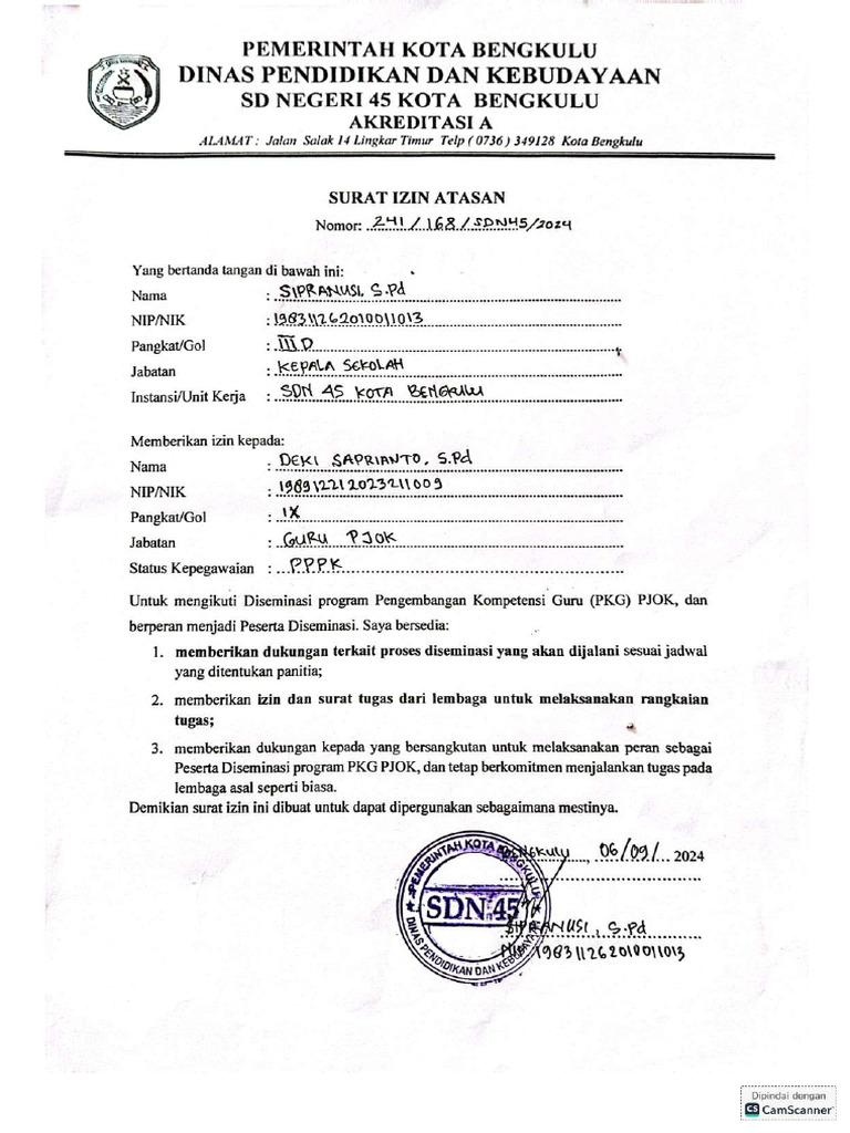 Surat Izin Atasan - Compressed | PDF