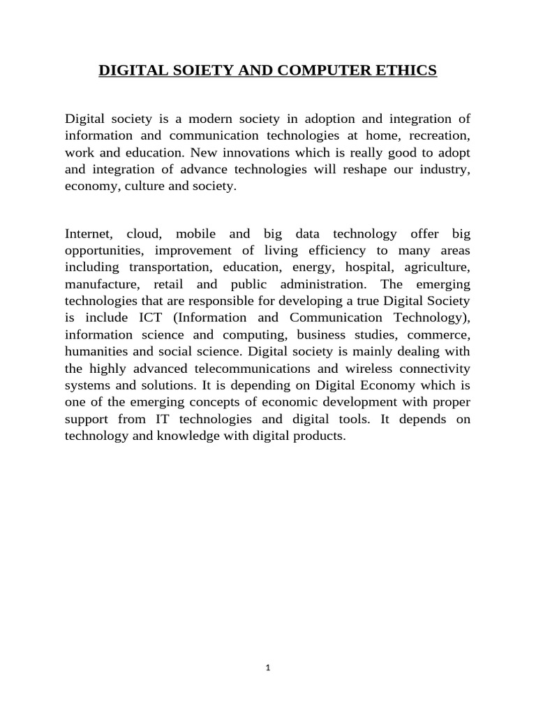 Digital Society and Computer Ethics Guide | PDF | Computer Virus | Malware