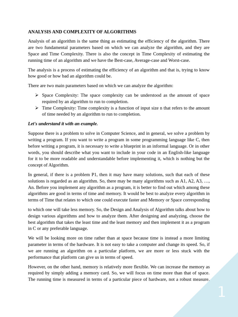 Analysis and Complexity of Algorithms | PDF | Time Complexity | Vertex (Graph Theory)