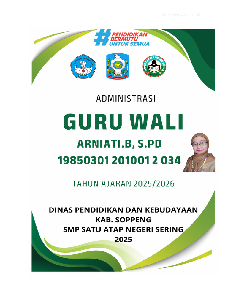 Laporan Administrasi Guru Wali SMP 2025 | PDF