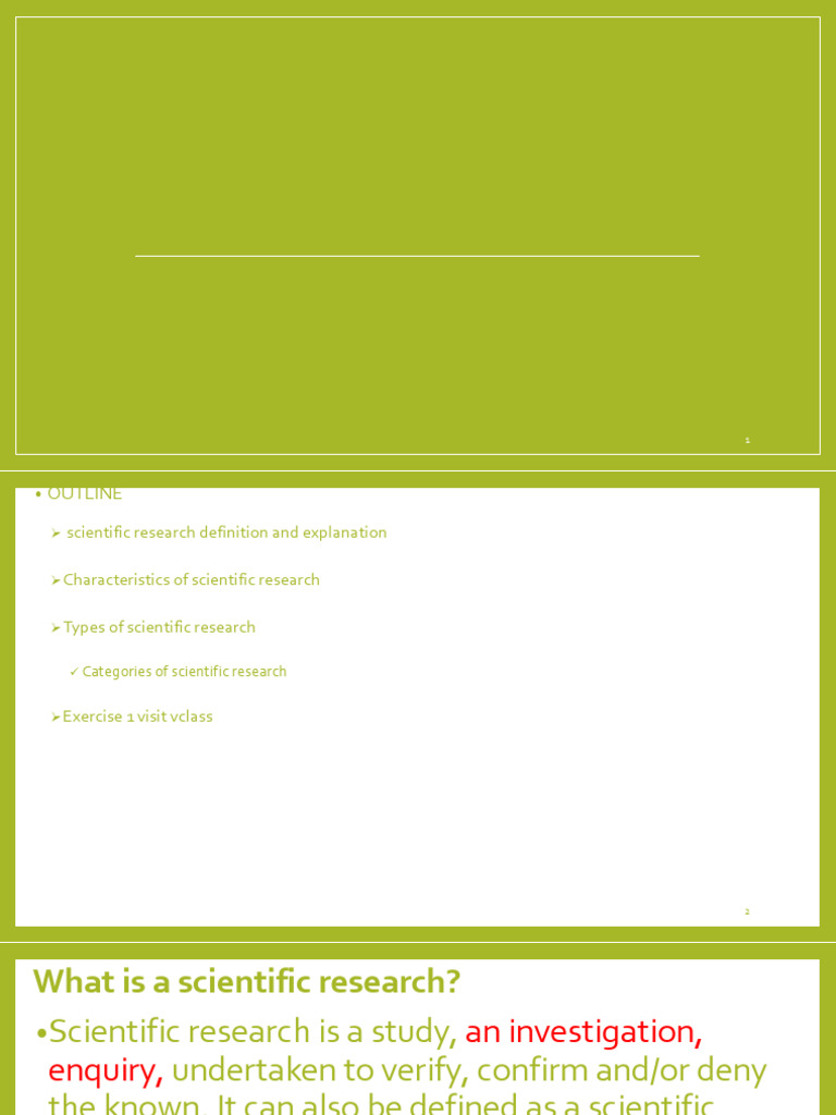 Overview of Scientific Research Methods | PDF | Scientific Method ...