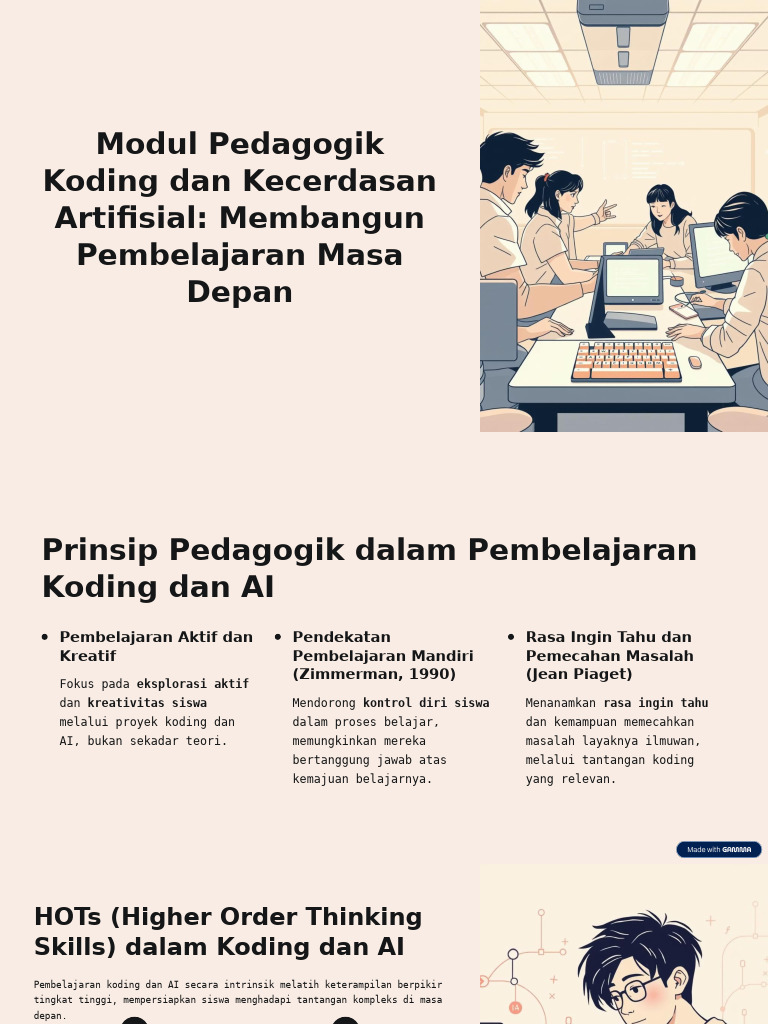Modul Pedagogik Koding Dan Kecerdasan Artifisial Membangun Pembelajaran Masa Depan | PDF