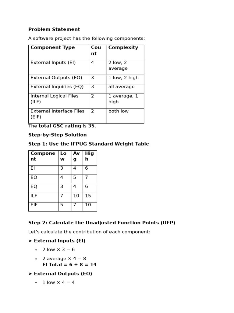 Function Point Analysis Calculation Guide | PDF