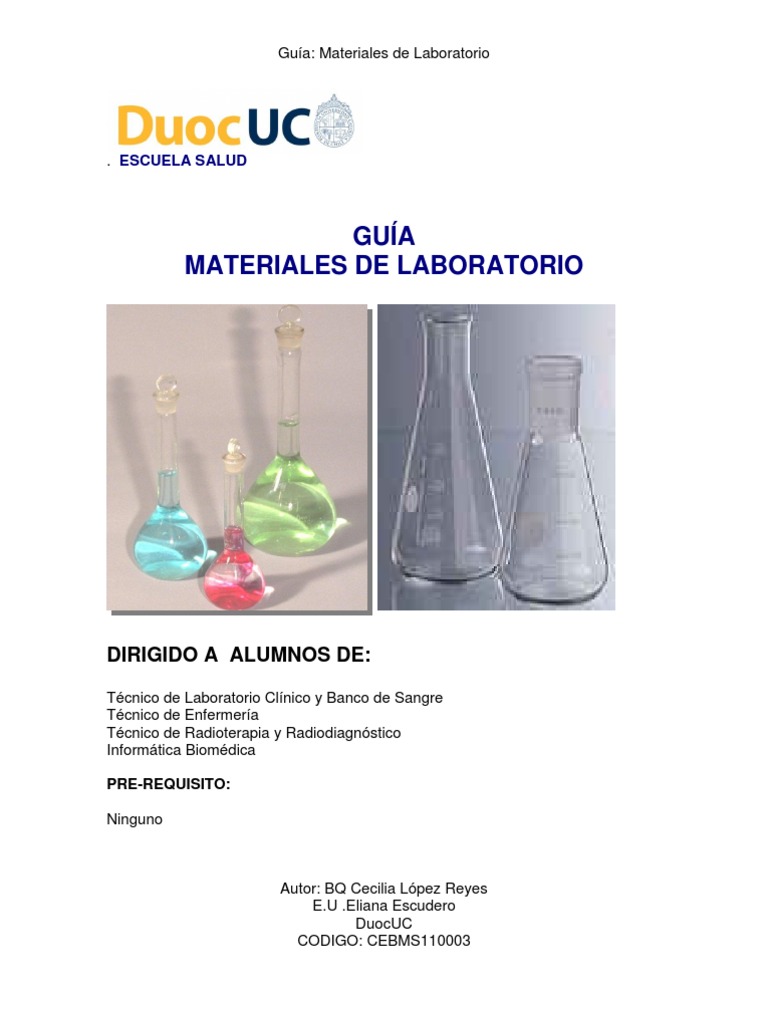 Guia de Materiales de Lab Oratorio | PDF | Laboratorios | Química