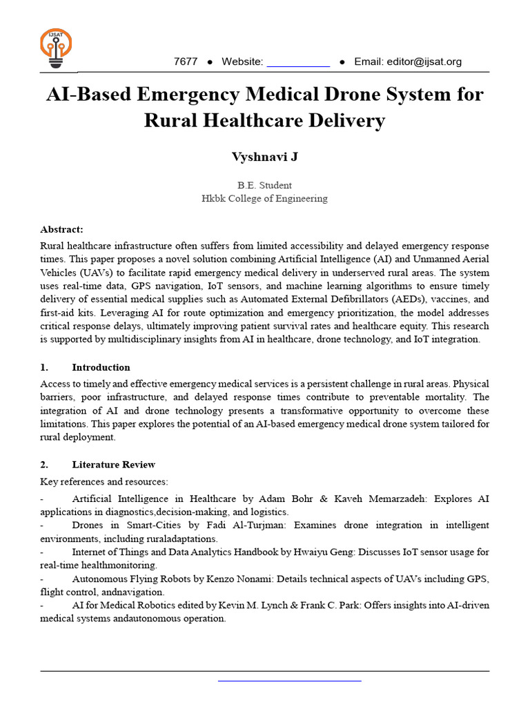 AI-Based Emergency Medical Drone System | PDF | Unmanned Aerial Vehicle | Artificial Intelligence