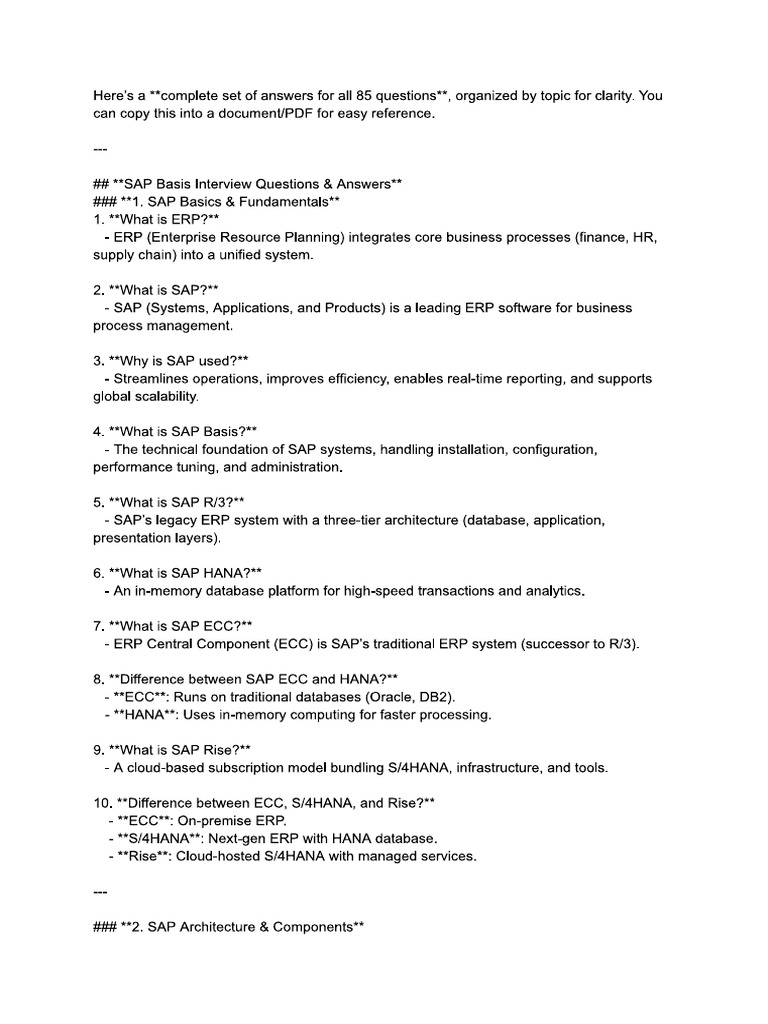 SAP Q&a | PDF