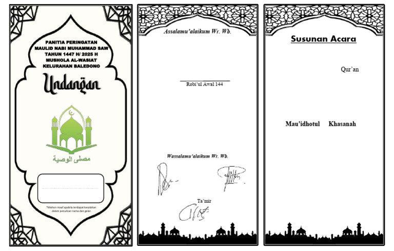 Undangan Peringatan Maulid Nabi 2025 | PDF