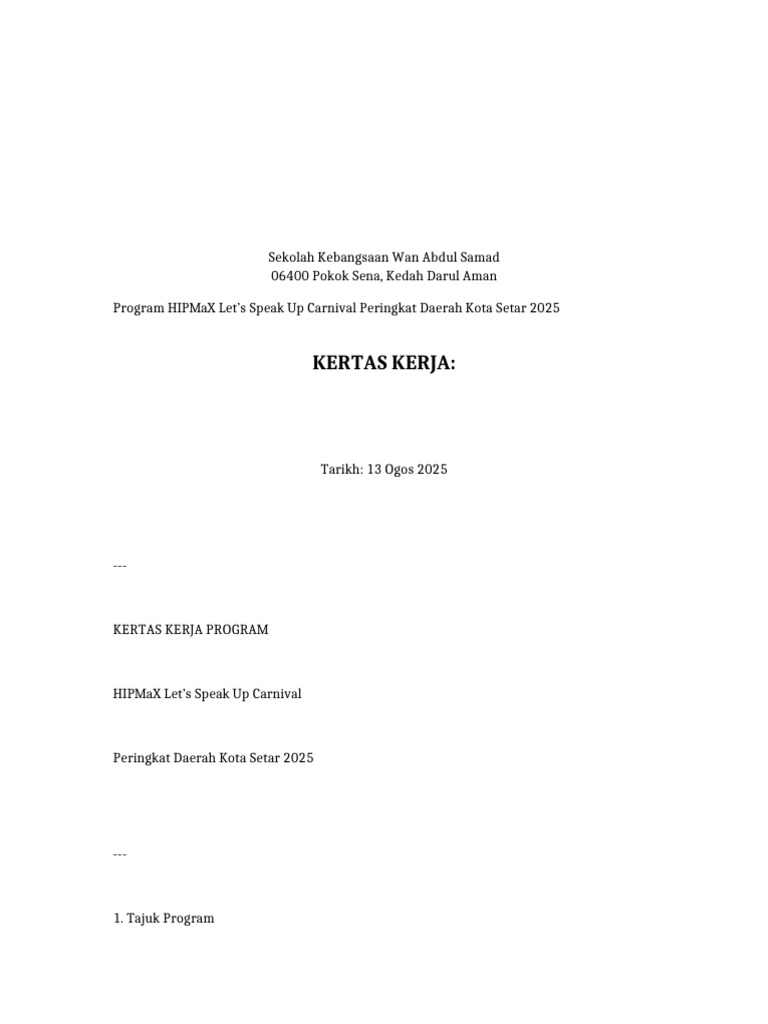 Karnival Semarak Perpaduan Bahasa 2025 With Logo | PDF