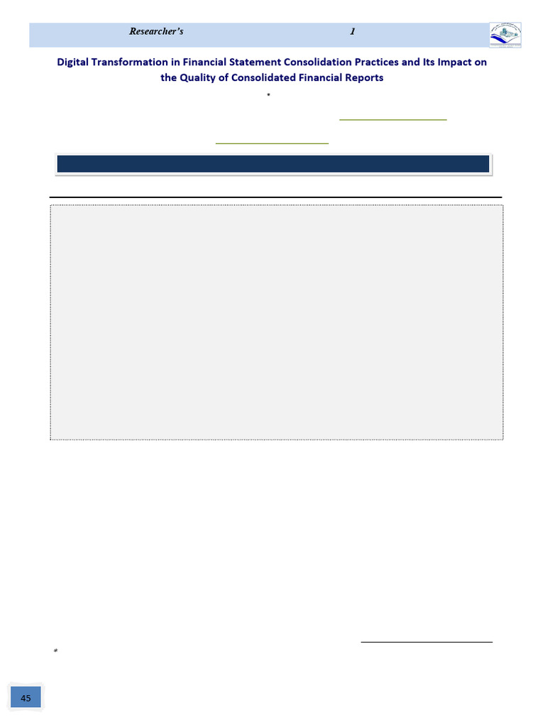 Digital Transformation in Financial Statement Consolidation Practices ...