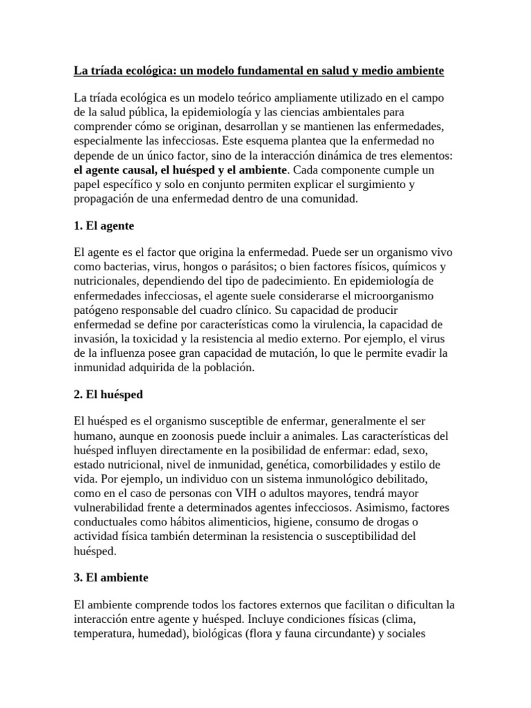 La Tríada Ecológica | PDF | Infección | Sistema inmune