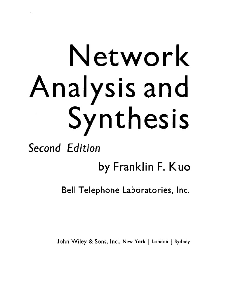 Network Analysis and Synthesis - Chapter1 - 9 | PDF