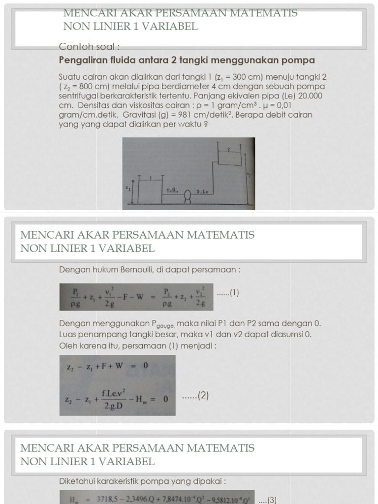 Soal Latihan Bisection Aliran Fluida | PDF