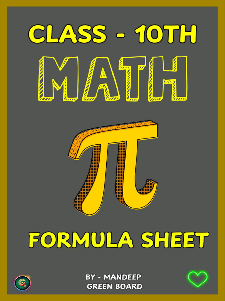 10th Formula Sheet Final | PDF