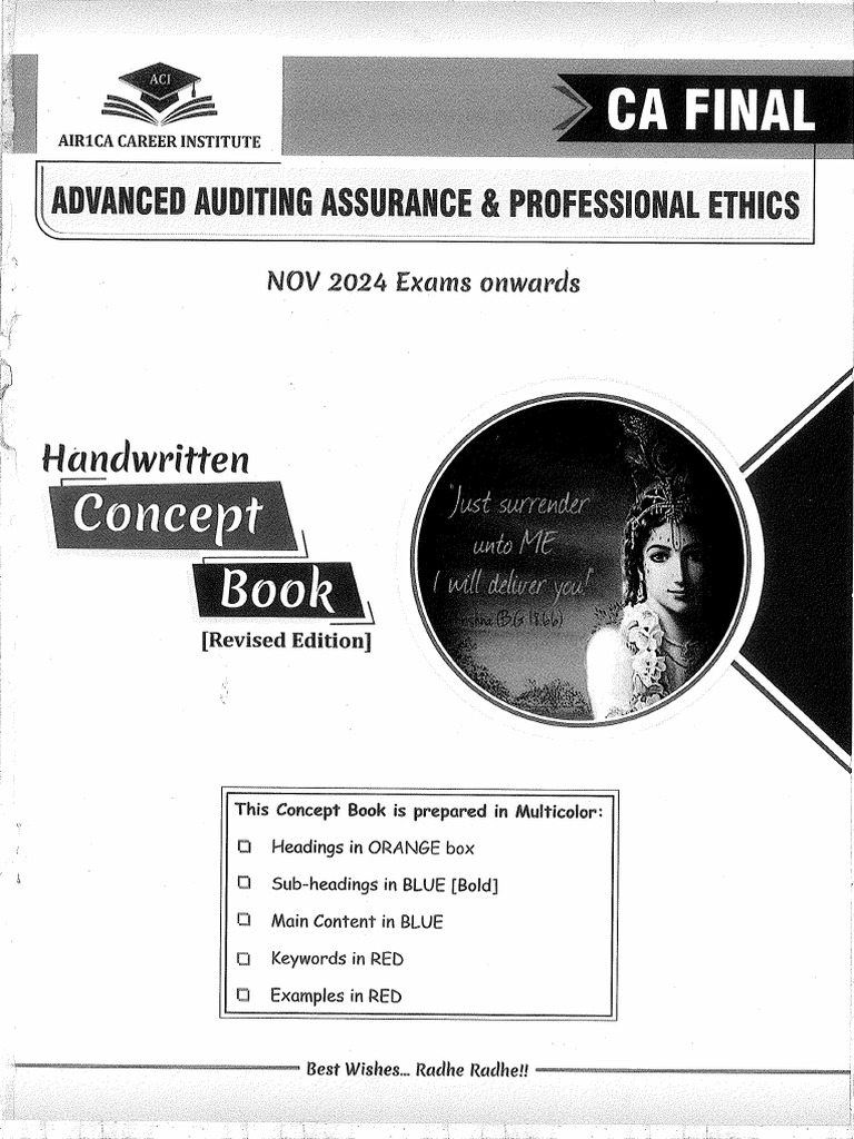 Audit Concept Book Atul Agarwal Nov 2024 | PDF
