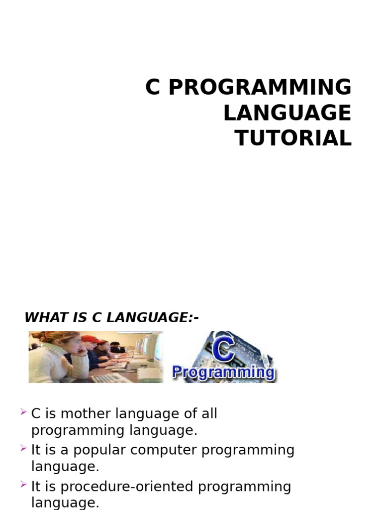 C Progragramming Language Tutorial PPT F | PDF | Pointer (Computer ...