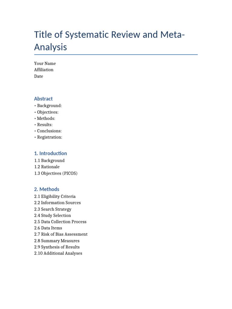 Systematic Review Template | PDF