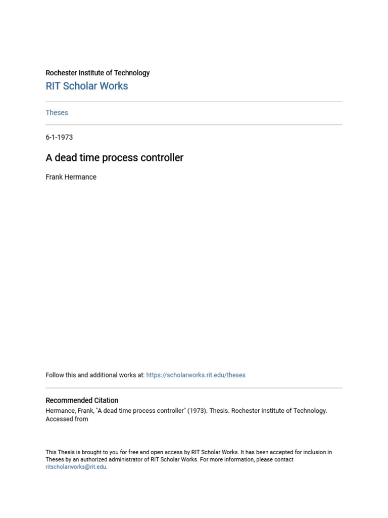 A Dead Time Process Controller 1xus1t1nhd | PDF | Thesis | Applied ...