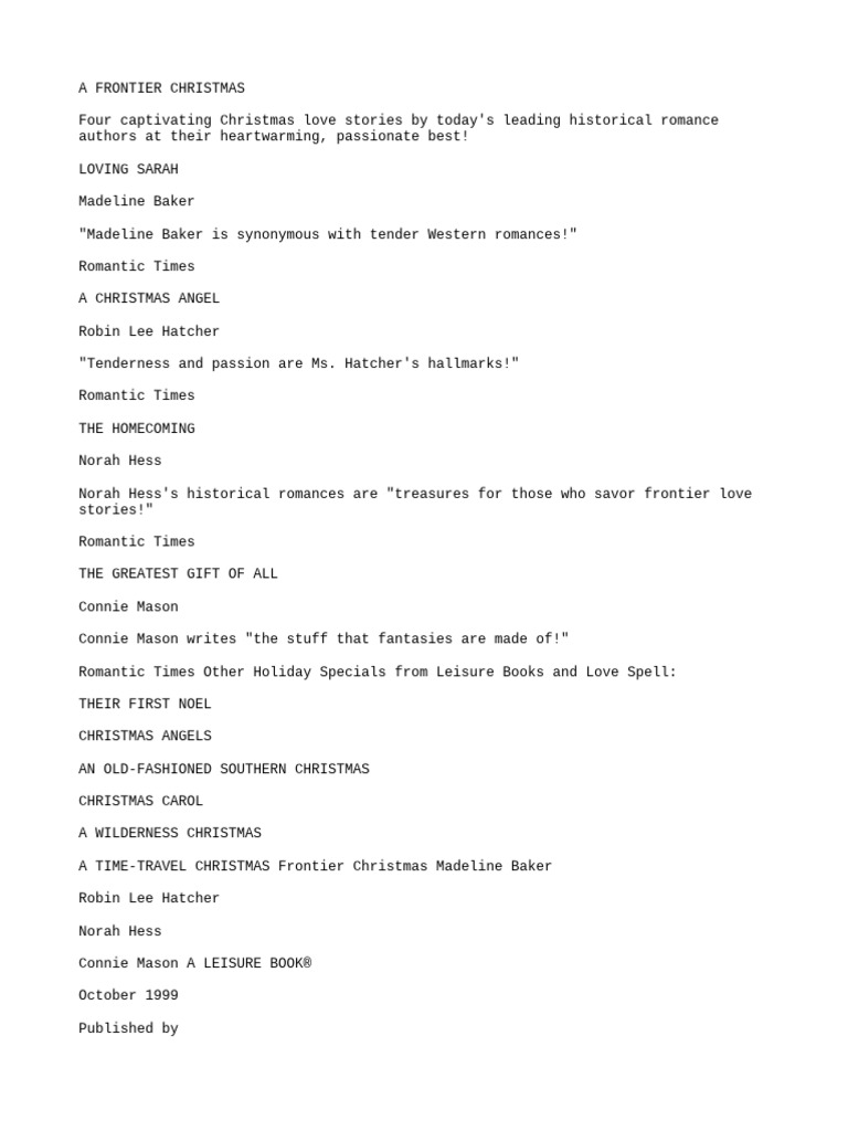 A Frontier Christmas | PDF