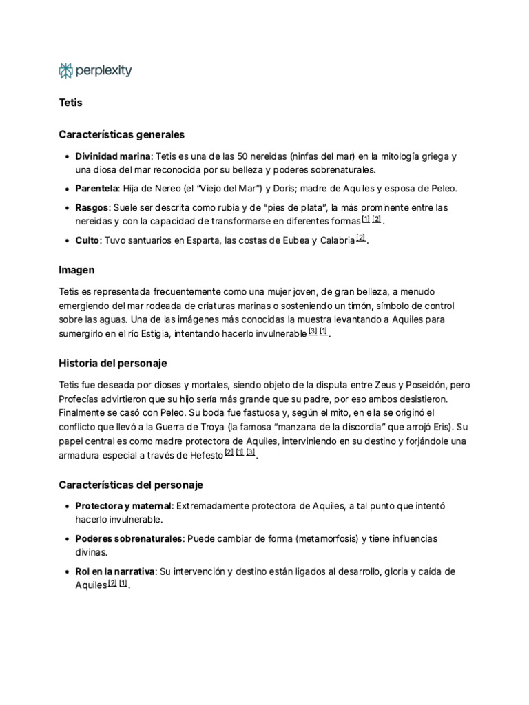 Tetis | PDF | Aquiles | Mitología griega