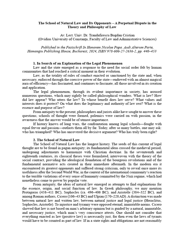 Natural Law Theory and Its Critics | PDF | Positivism | Natural Law