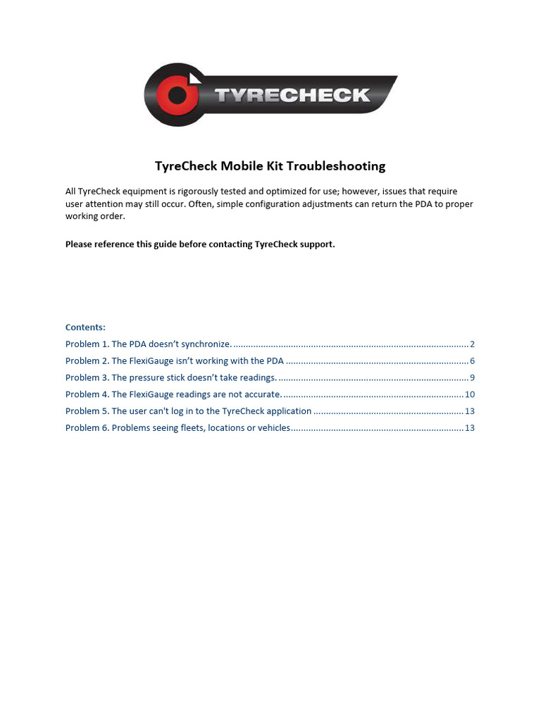 Manual de Fallas y Mantenimiento Flexigauge Tirecheck | PDF | Personal ...