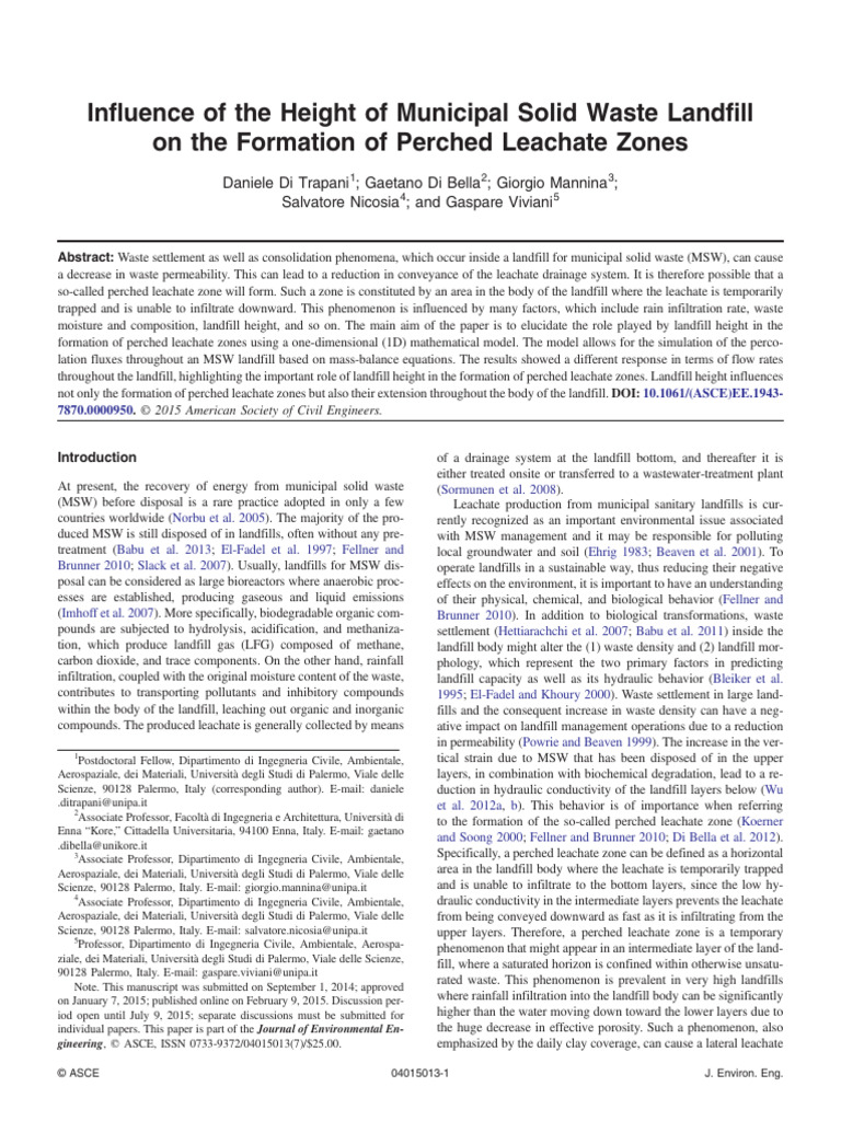 Influence of The Height of Municipal Solid Waste Landfill On The ...