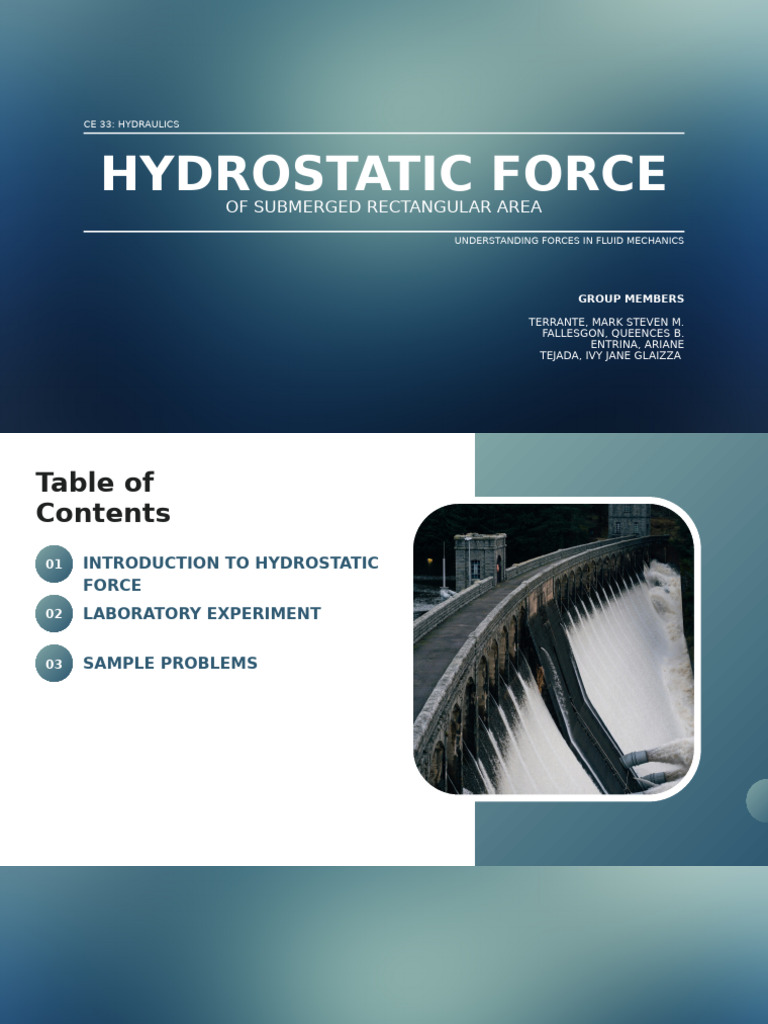 Hydrostatic Force on Submerged Areas | PDF | Force | Fluid Mechanics
