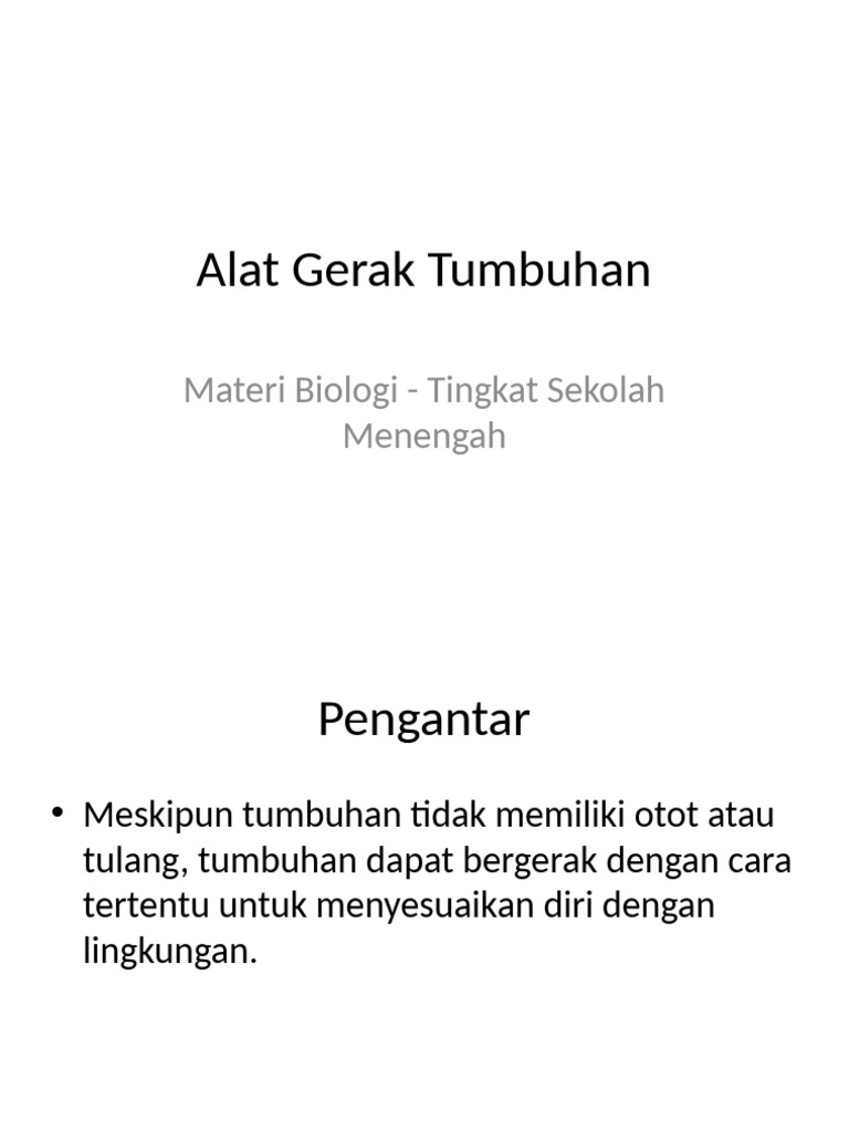Alat Gerak Tumbuhan | PDF