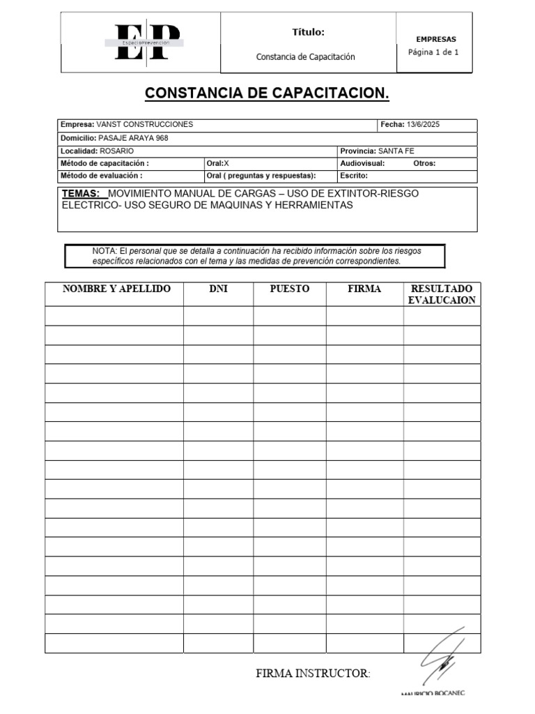 Capacitacion 3 Vanst Construcciones | PDF