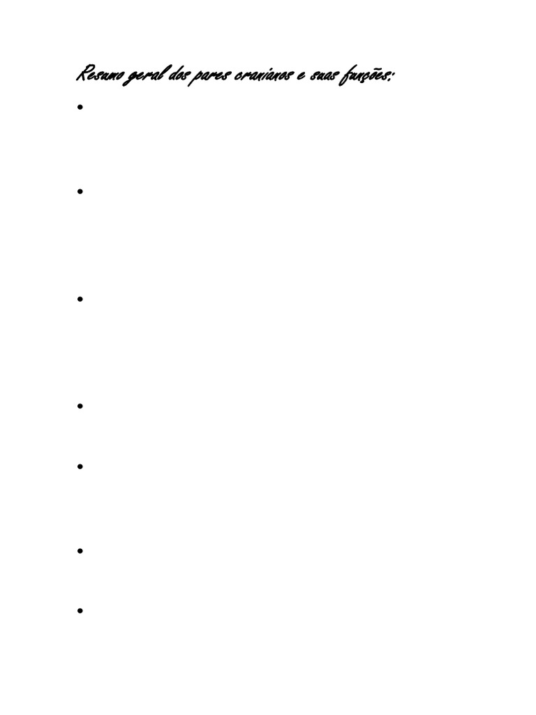 Funções dos Pares Cranianos Resumidas | PDF | Nervo | Olho humano