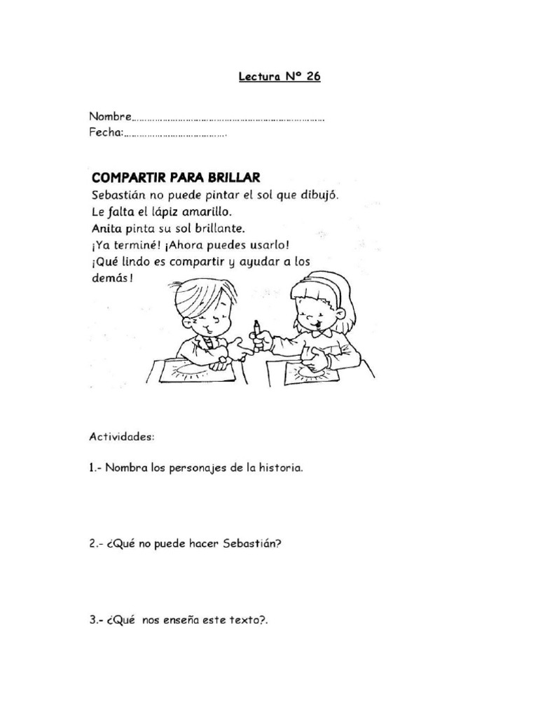 69 Cuentos Cortos y Guia Actividades de Comprension Lectora 26 | PDF