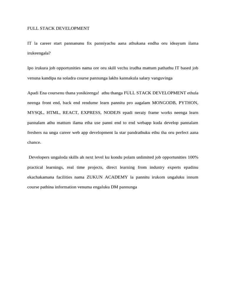 Full Stack Development | PDF