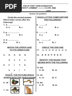 Examination Questions For Primary 1 First Term | PDF