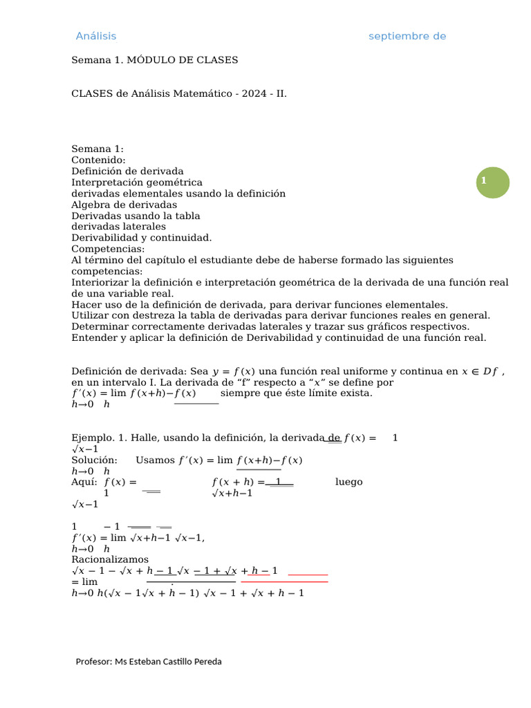 AnÃ¡lisis MatemÃ¡tico | PDF | Derivado | Función continua