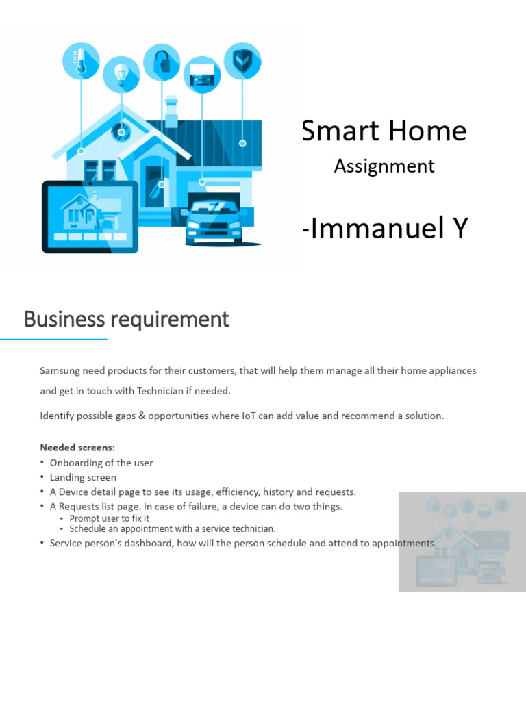 Smart Home Assignment - Immanuel | PDF | Home Automation | Home Appliance