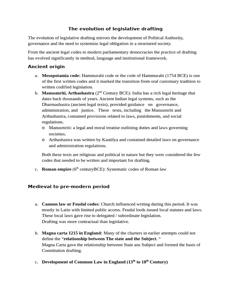 History of Legislative Drafting Evolution | PDF | Justice | Crime ...