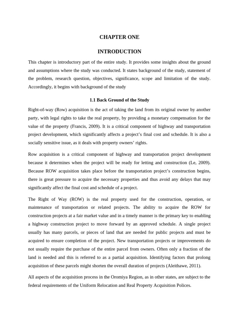 ROW Acquisition Challenges in Ambo Project | PDF | Eminent Domain ...