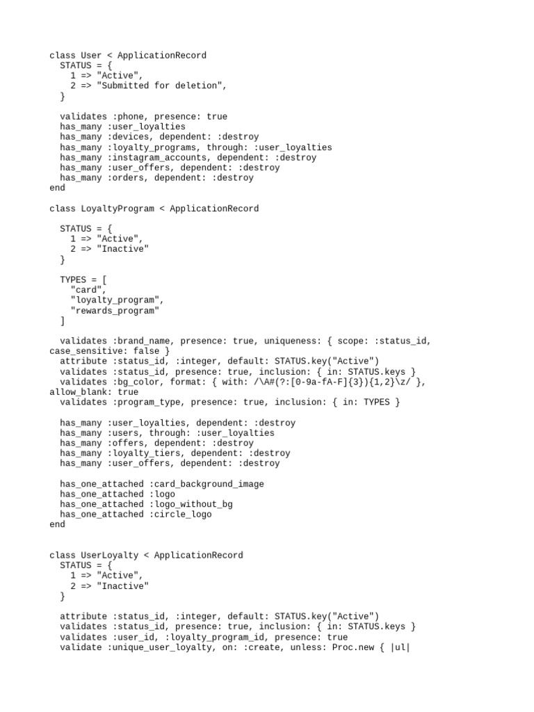 Class User ApplicationRecord | PDF | Computing | Software