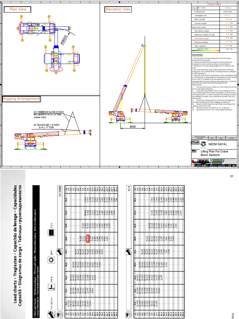 Crane Boom Sections Lifting Plan | PDF | Crane (Machine)