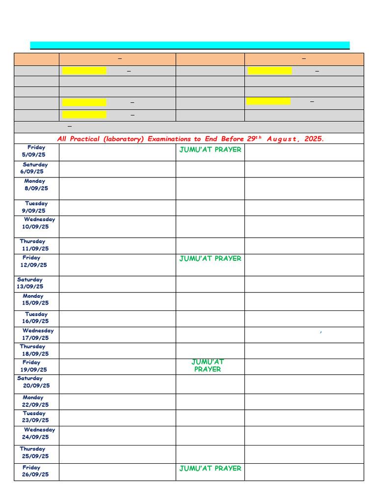 Fourth Draft Time Table 2nd SEM 2024_2025 Session | PDF