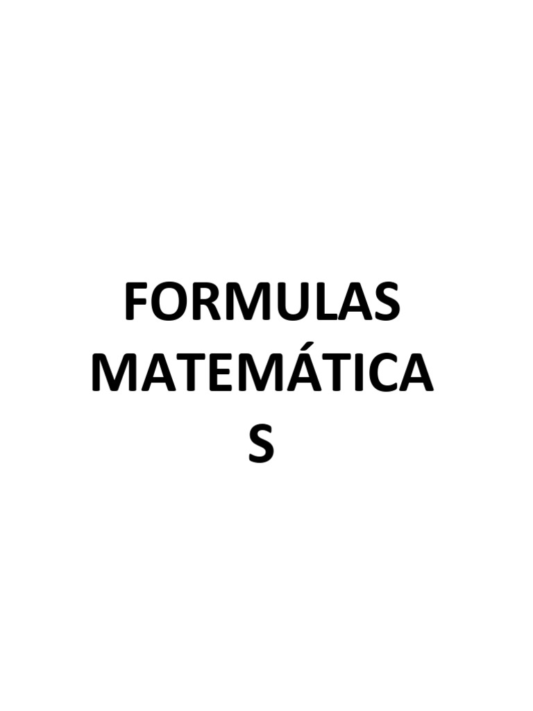 Formulas Matematicas | PDF