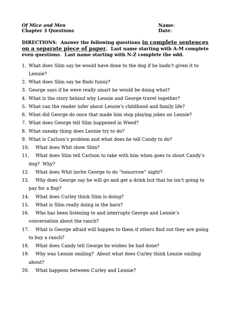Chapter 3 Analysis of *Of Mice and Men* | PDF
